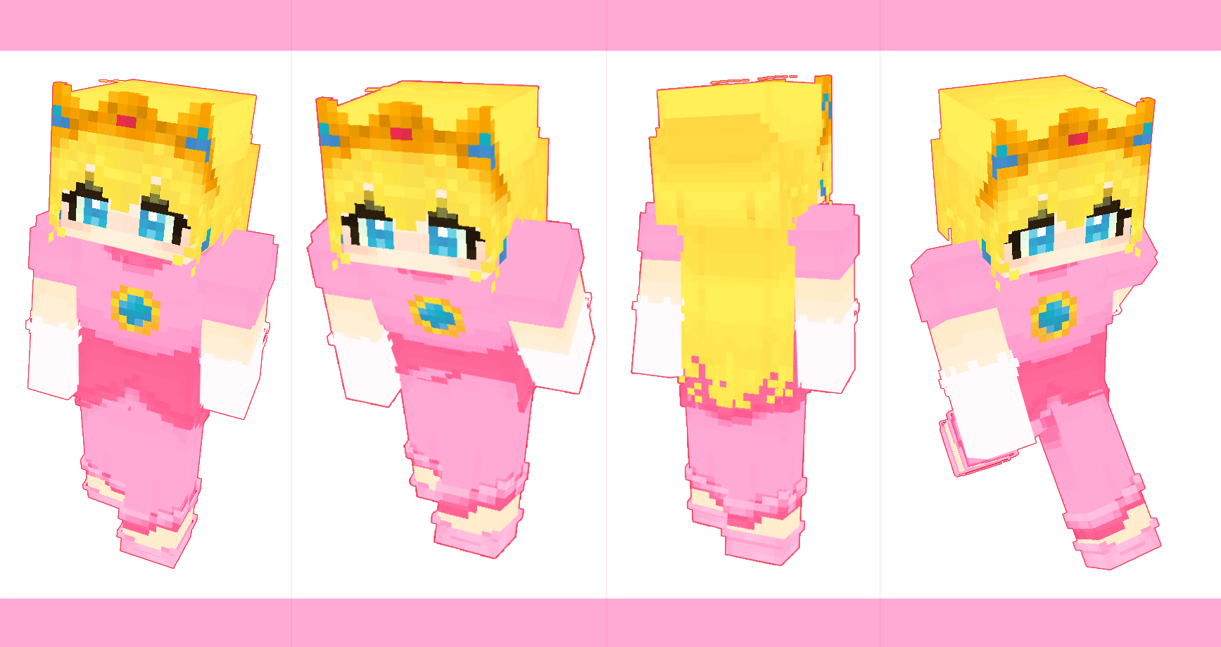 Princess Peach, Minecraft skin HD alex Minecraft Skin