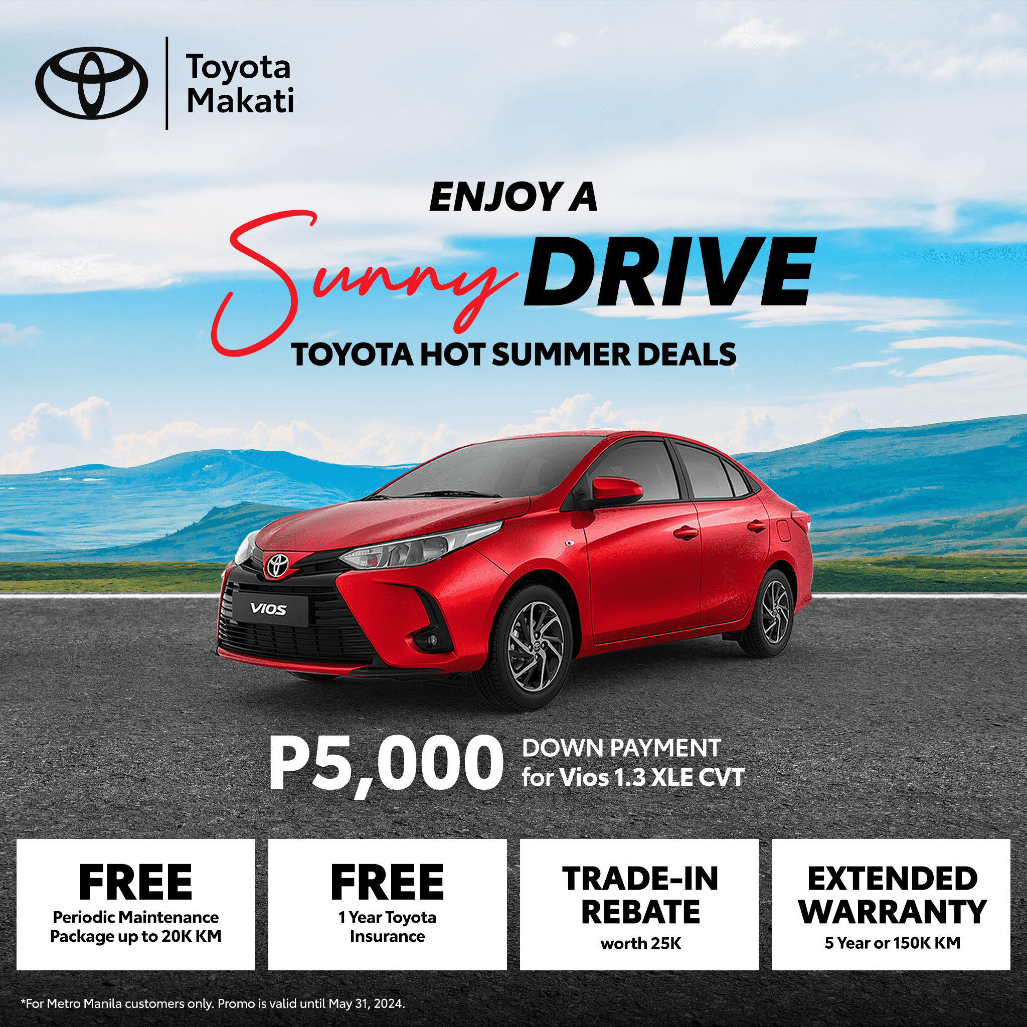 Enjoy a Sunny Drive with Toyota Hot Summer Deals.