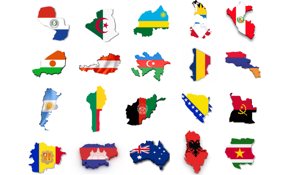 'A' Countries Map Flags Minefield Quiz - By cgjackson222