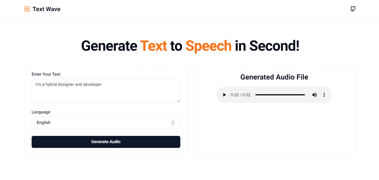 GitHub - robiuzzaman4/text-wave: Text Wave - Generate Text to Speech in ...