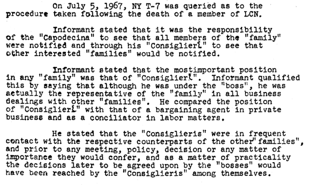 Consigliere part 2 - Change from elected position to a rank that's boss ...