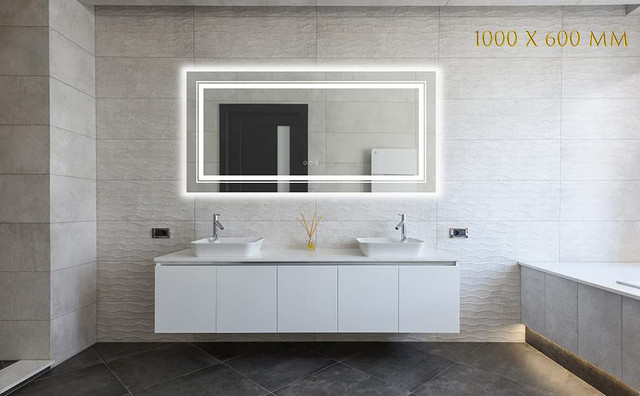 Extra Large Illuminated Bathroom Mirror Wall Mounted Touch Sensor ...