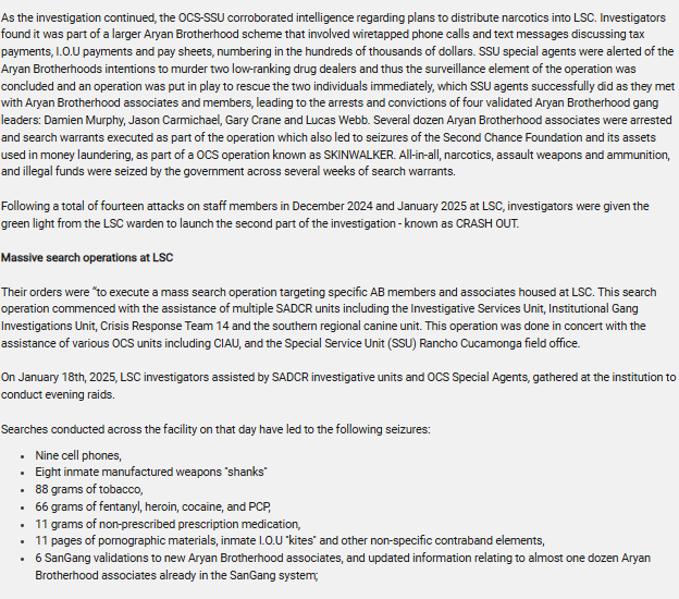 [SADCR] SADCR anti-gang efforts foil Aryan Brotherhood plans - Official ...