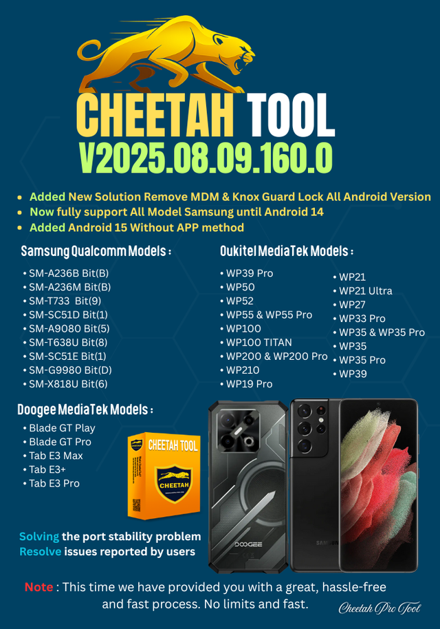Cheetah Pro Tool v2025.08.09.160.0 Added New Solution Remove MDM & Knox Guard More.. - GSM-Forum