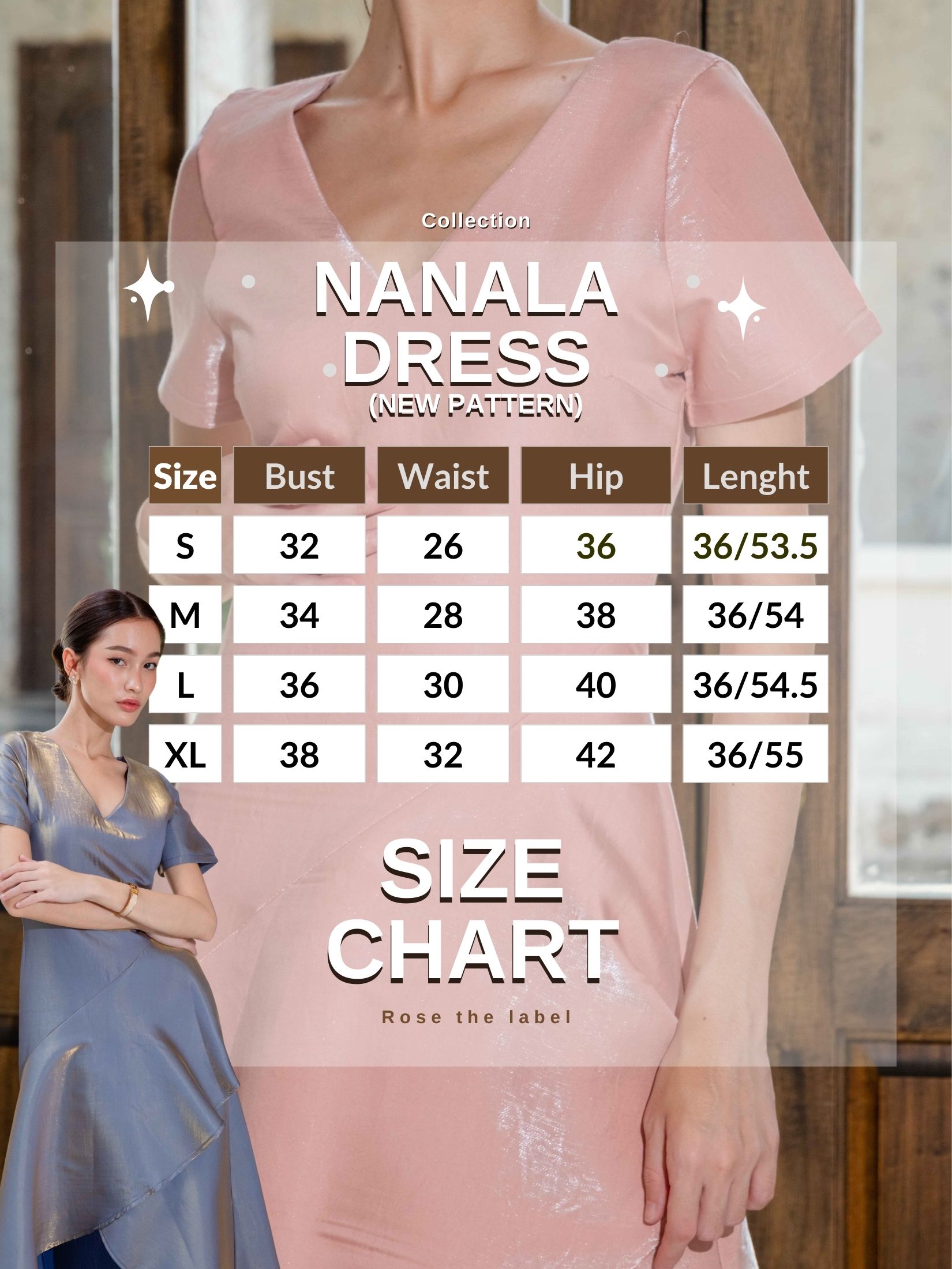 ROSE THE LABEL ชุดเดรสผู้หญิงรุ่น Nanala Dress(New Pattern) สีชมพู | ลด ...