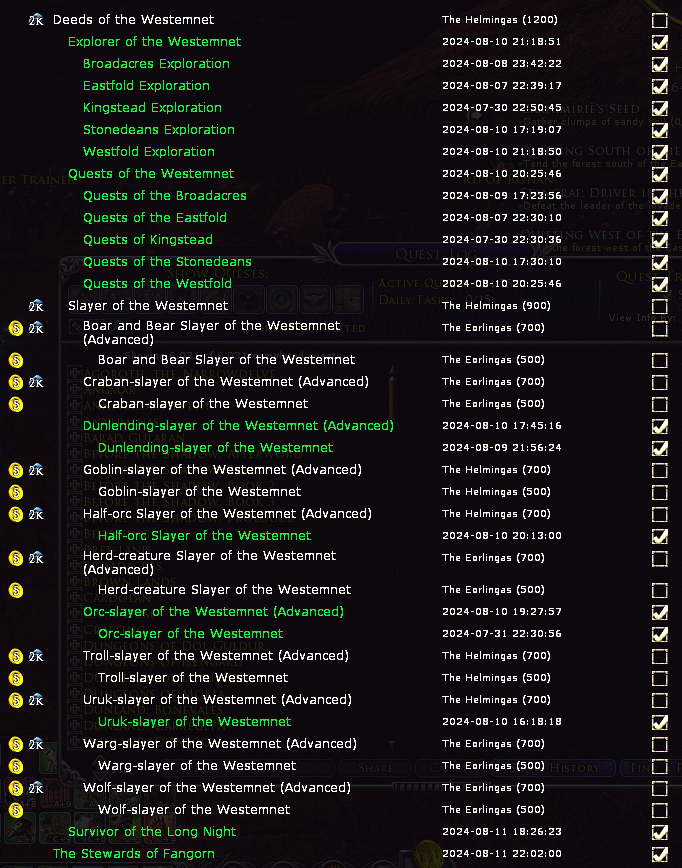 My Character's Progress Thus Far | The Lord of the Rings Online Forums