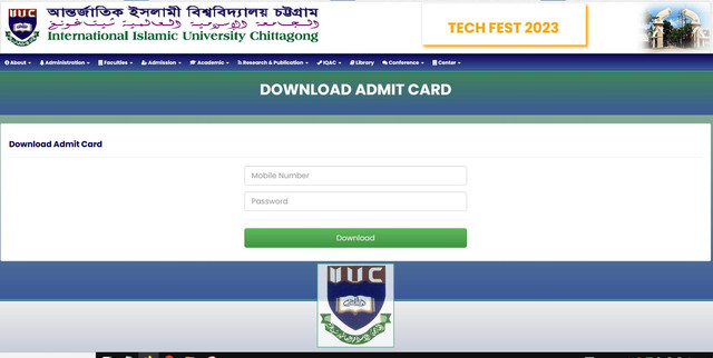 IIUC Admit Card 2024