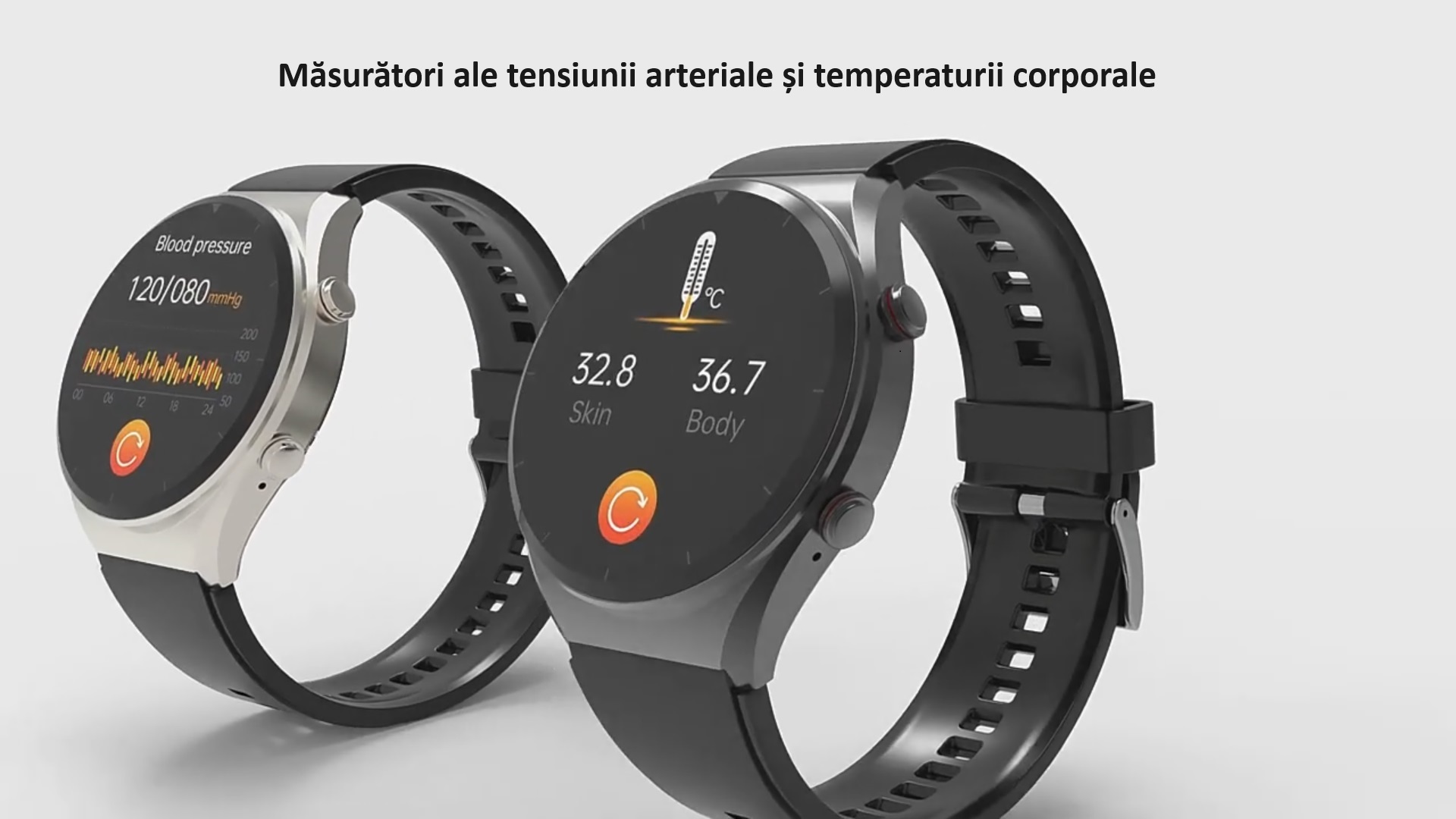Ceas Smartwatch GITECH E09 cu Masurare a Glicemiei, Tensiunii Arteriale ...