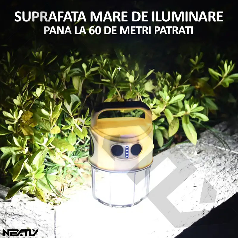 Lanterna LED portabila, tip felinar, NEXTLY, doua surse de lumina ...