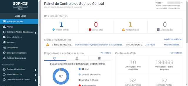 Como achar o License ID e License Number Sophos