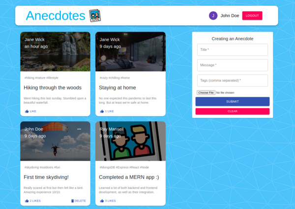 GitHub - raymansell/anecdotes: Anecdotes is a social media web app ...