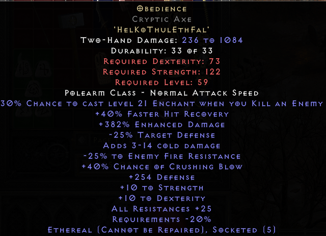 Ft Obedience Eth Cryptic Axe 25allres 382ed - Topic - d2jsp