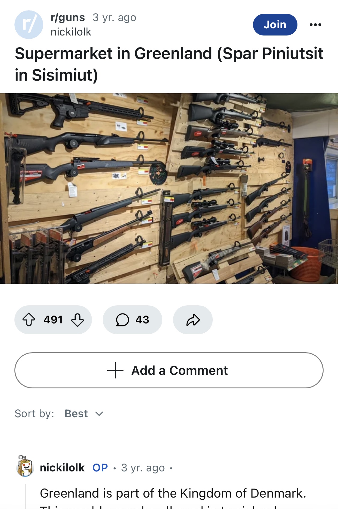 Pondering Greenland and their gun laws now. > General Discussion > AR15.COM