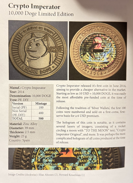 [WTS] 2014 Cryptoimperator 10,000 DOGE coin Funded and ICG graded