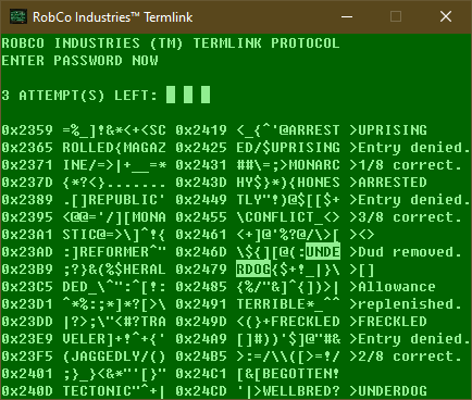 I made a F3/FNV/F4 mini-game of hacking terminals as a separate ...