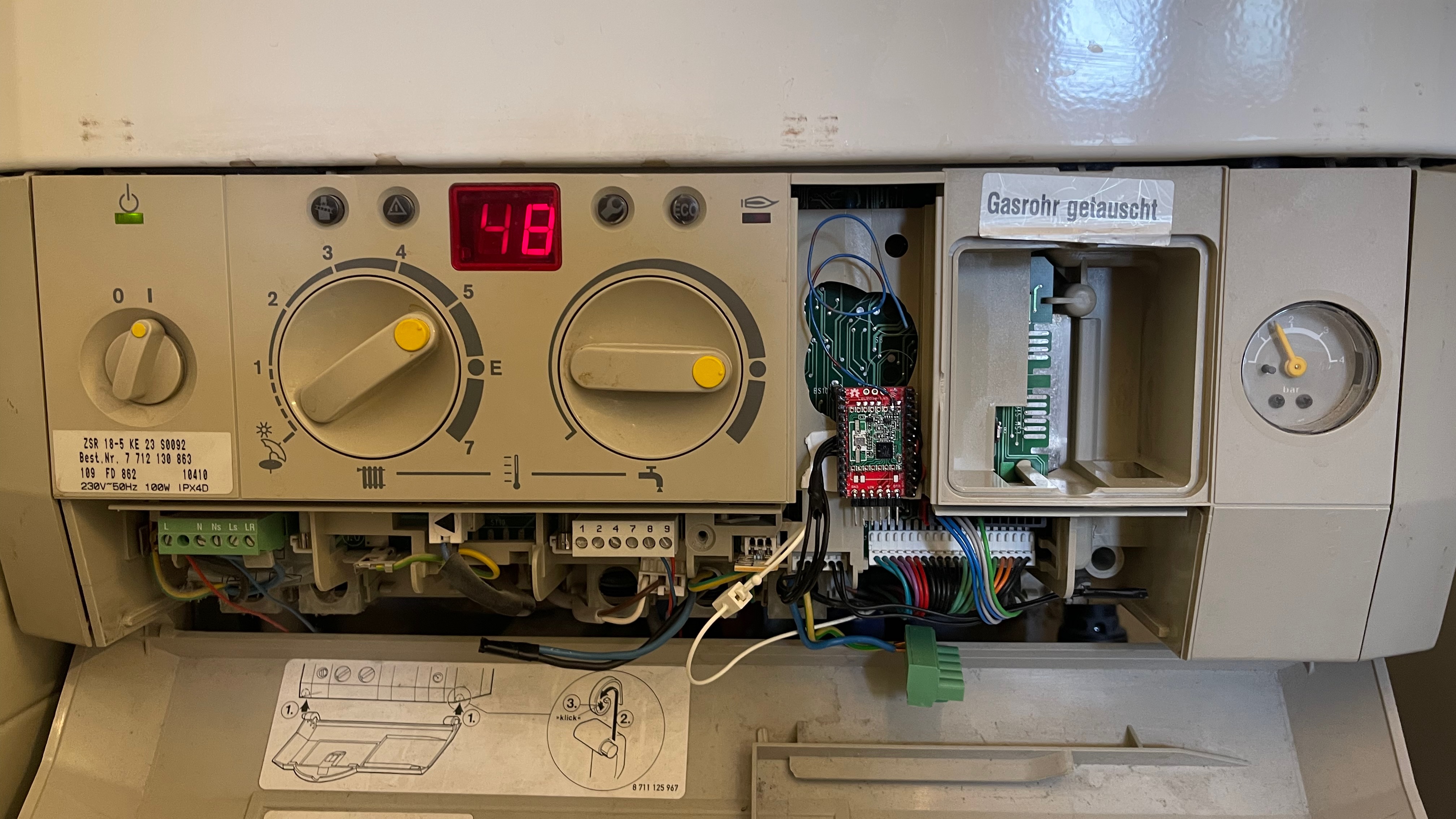 Moteino controls gas boiler by simulating an i2c RAM