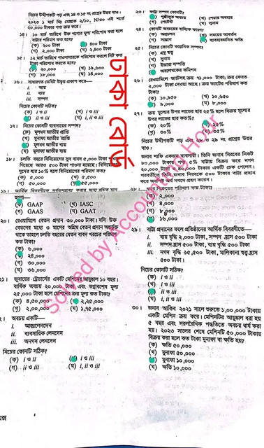HSC Accounting 1st Paper Question Solution 2025