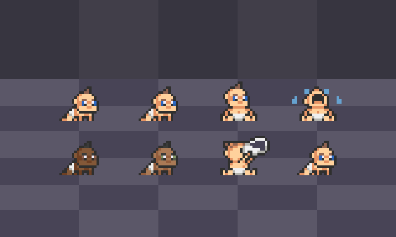 2D Pixel Art Human Baby Sprites by Elthen's Pixel Art Shop
