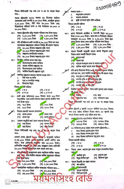 HSC Accounting 1st Paper Question Solution 2025