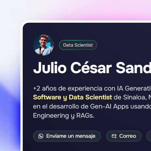 Porfolio de Julio César - Ingeniero de Software y Data Scientist