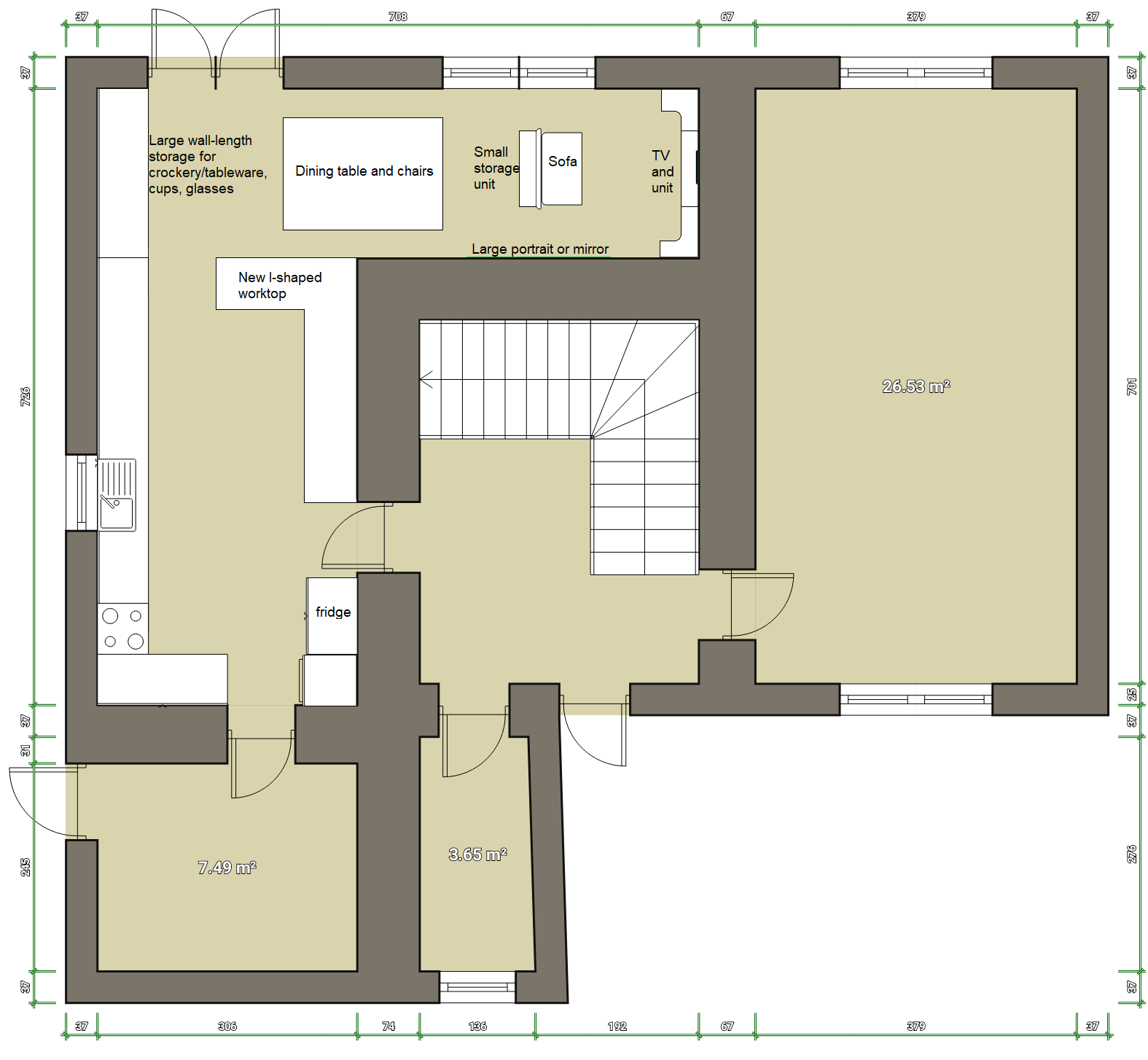 Optimising kitchen/dining space? (Details in post) : r/HomeDecorating