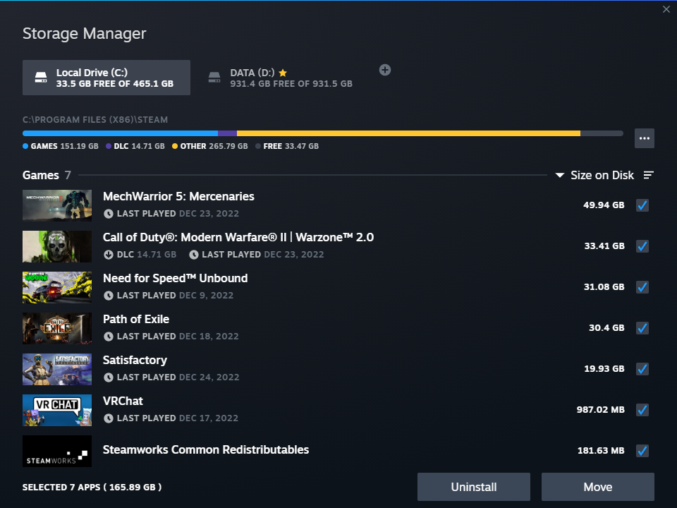 How to move games to a new NVME on steam :: Help and Tips