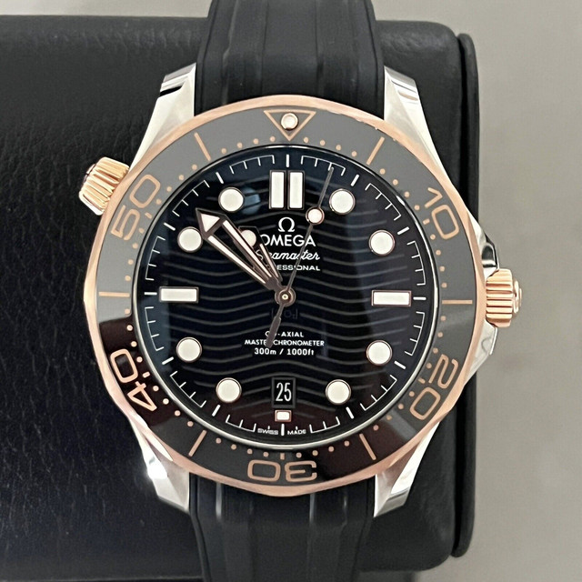 FS: Omega Seamaster- 2 Tone Black & Gold w/ Deployment Clasp | 210.22 ...