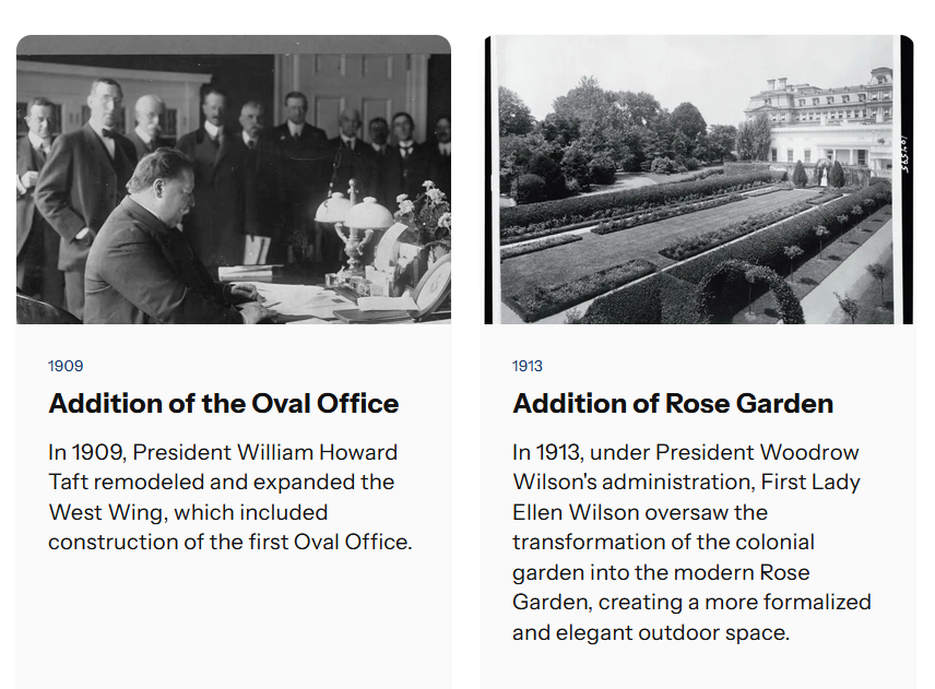 The White House updates its historical timeline with some recent events ...