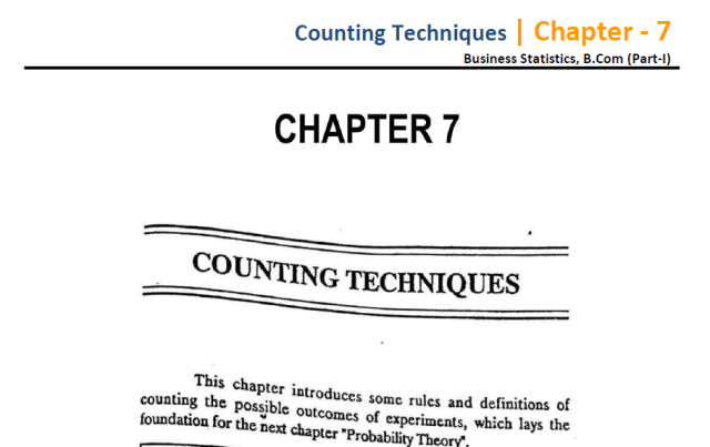 Counting Techniques Download B Com Part 1 Notes In PDF
