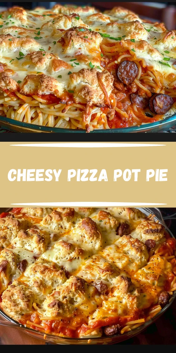 Cheesy Pizza Pot Pie Loaded With Pepperoni