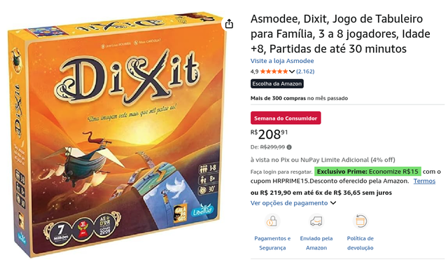 [Amazon] Dixit - Jogo de Tabuleiro (3 a 8 jog) = R$ 208,00 | hardMOB