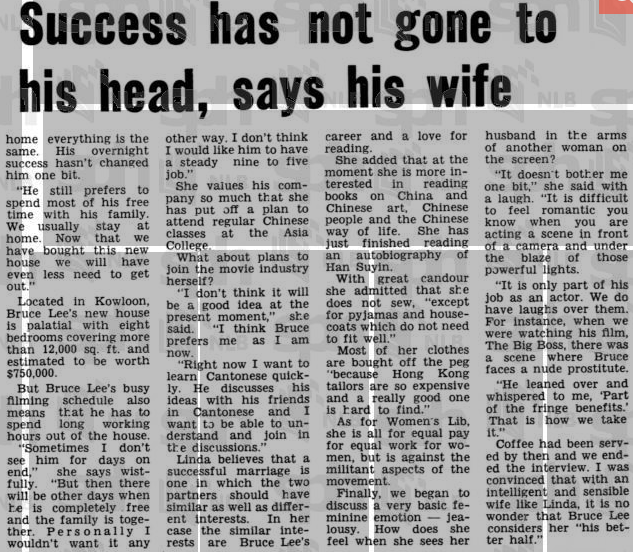 Old School Newspaper Clippings - Page 2 - Bruce Lee Lives! Tribute Forum
