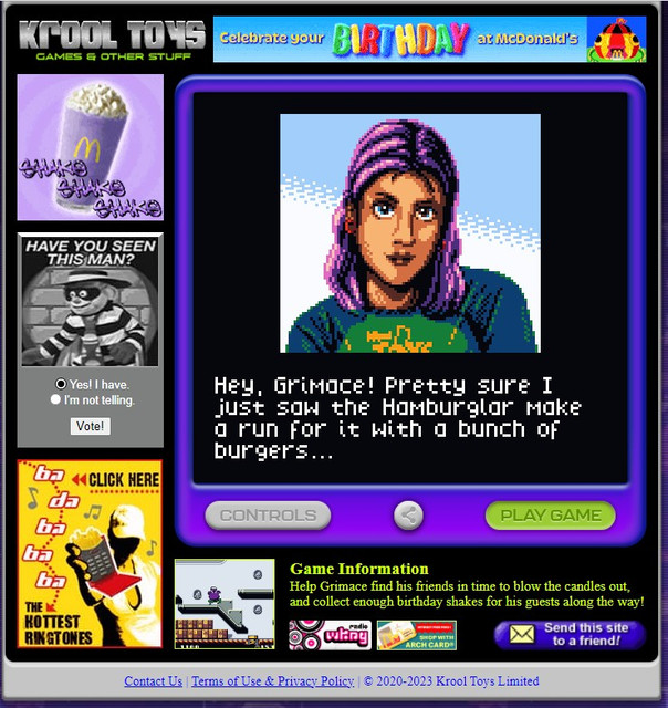 McDonald’s releases " Grimace's Birthday", a new Game Boy Color game ...