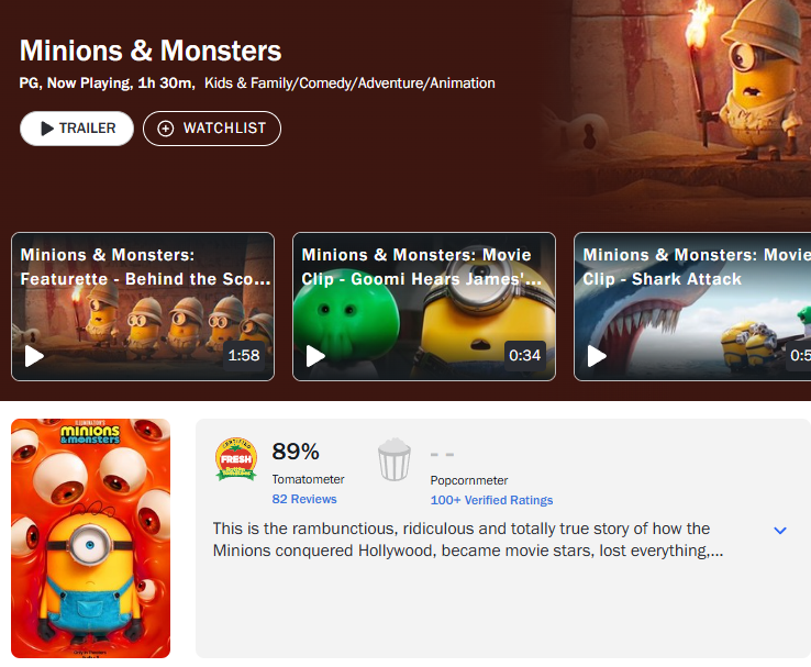 Minions & Monsters becomes Illumination's first Certified Fresh release ...