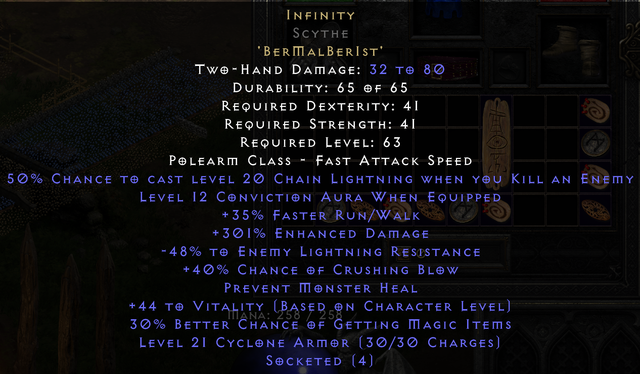 Infinity Scythe (nova Sorc) - 2.8k Bin - Topic - d2jsp