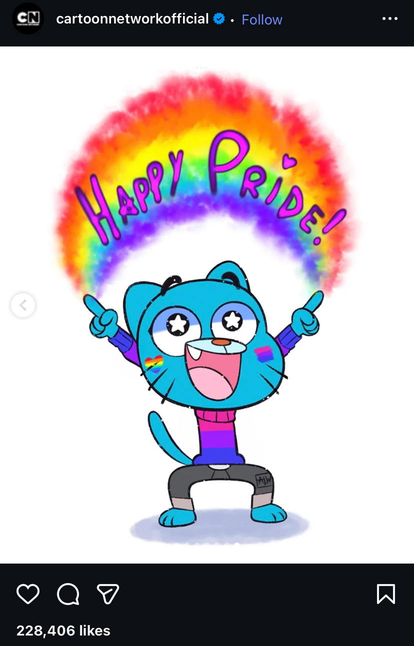 Cartoon Network wishes everyone a Happy Pride, recognizes Gumball as bi ...