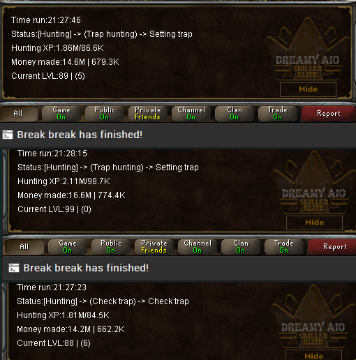 👑Dreamy Hunting👑| Restocking | Task system | All birds | Chinchompas ...