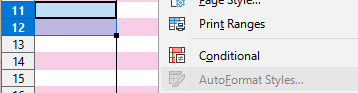 I want to make calc layout with alternating row colors. Where to go ...