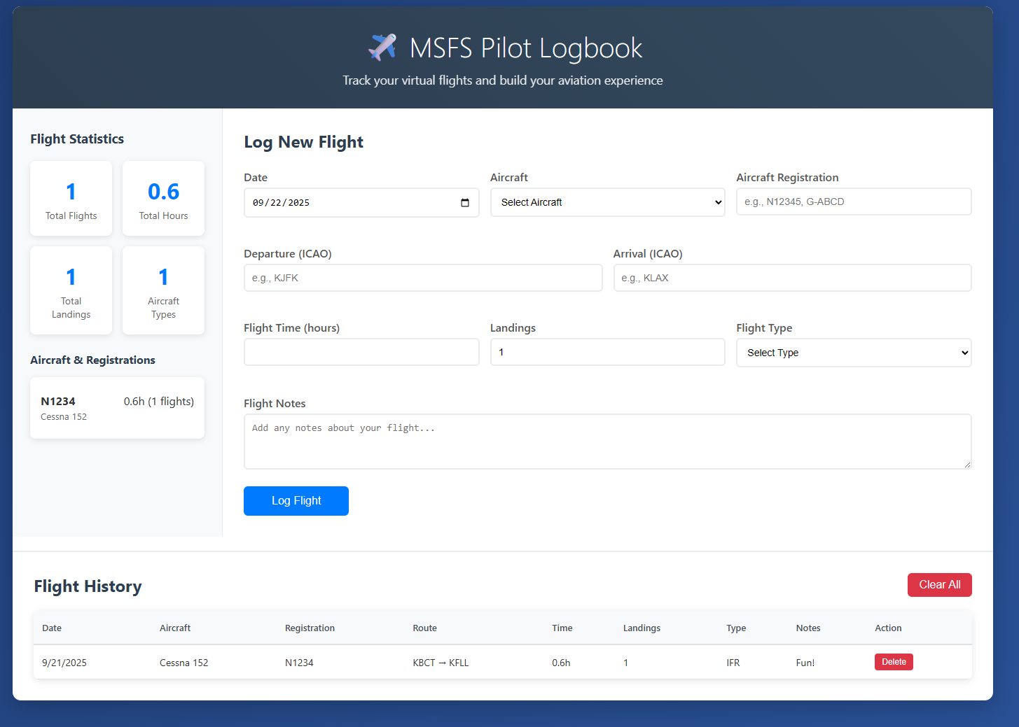 New Pilot Logbook - Microsoft Flight Simulator (2020/2024) - The AVSIM ...