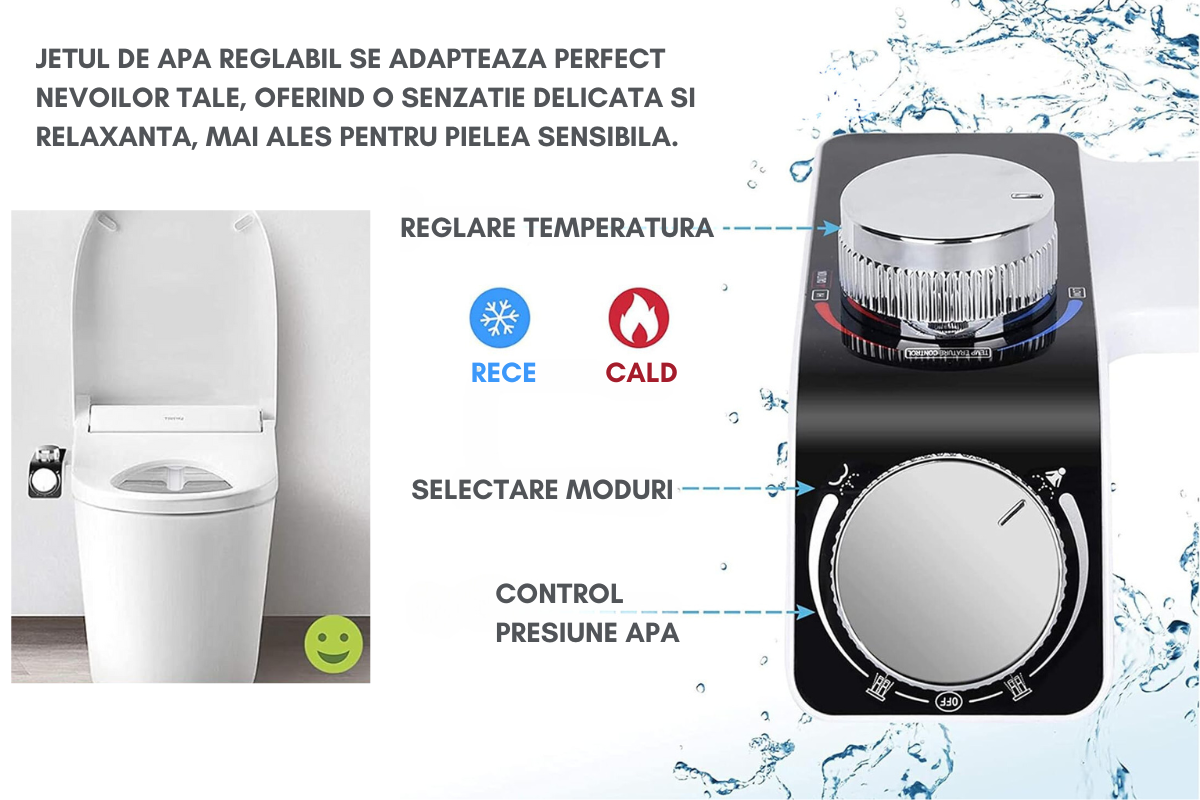 Bideu Non Electric Ultra Slim, Functie De Apa Calda Si Rece, Presiune ...