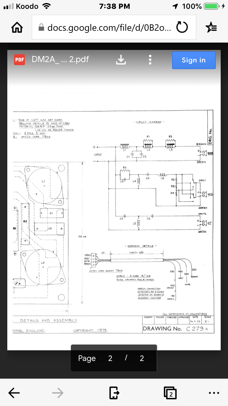 B&W DM2 polarity check