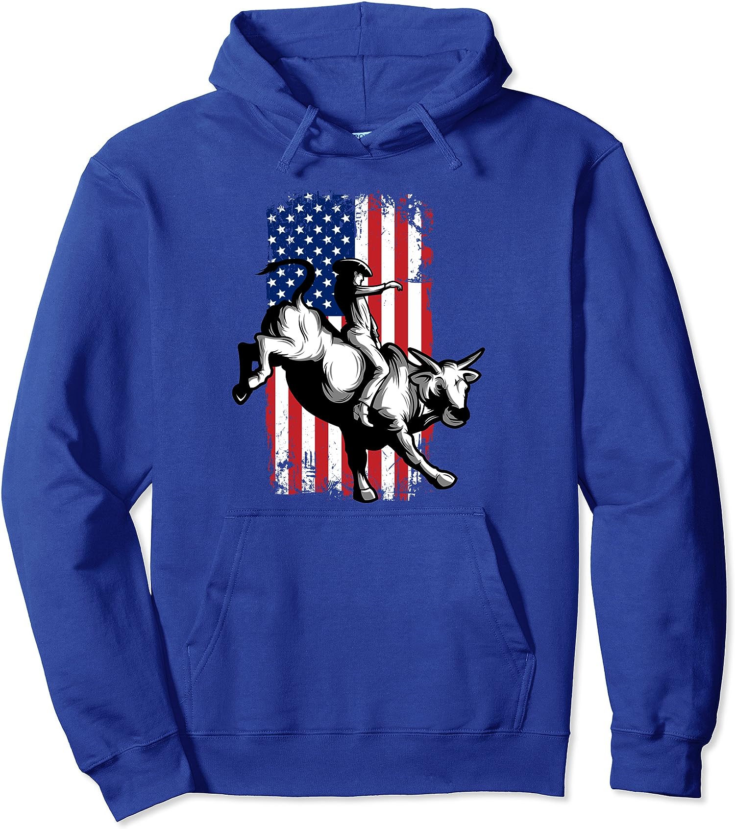 Rodeo Bull Rider Patriotic American USA Flag Gift Unisex Hooded ...