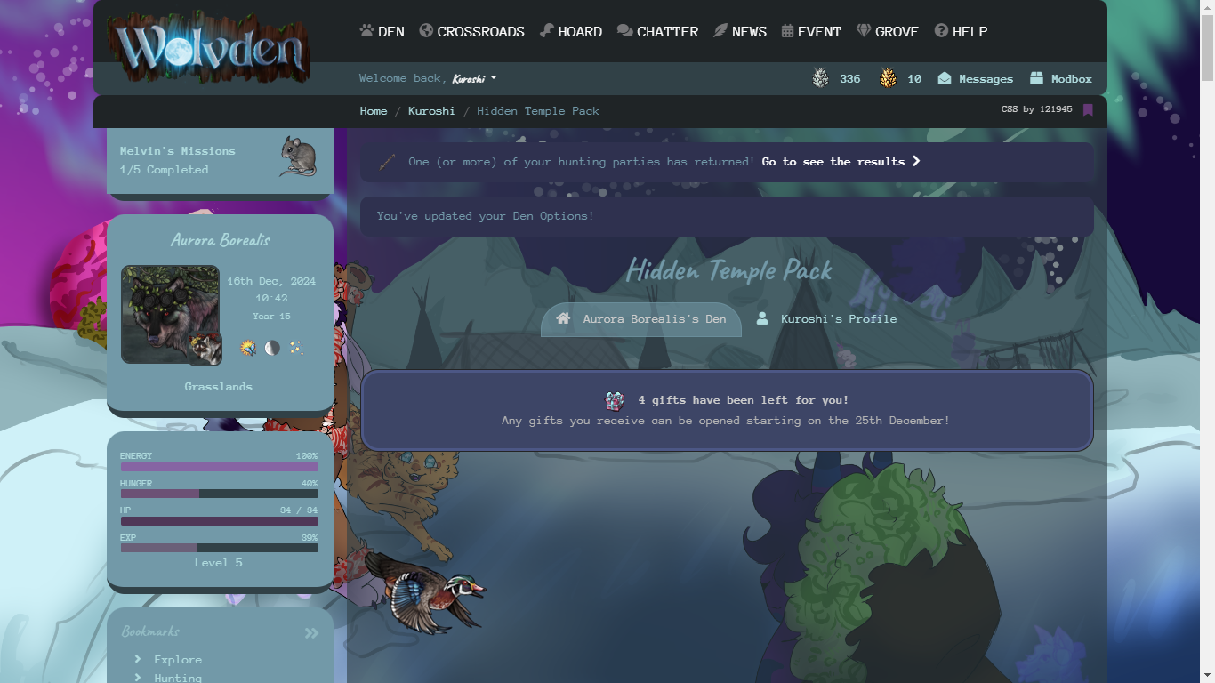 Thefishofthecat's Free CSS! (Den and Profile) ☾ |:| Wolvden