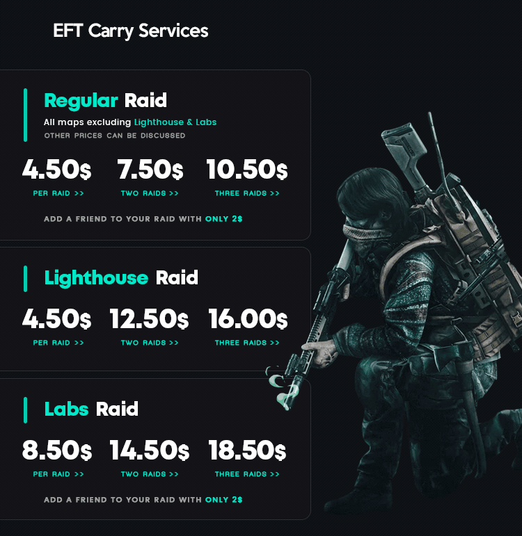 EFT Carry Service Cheap Roubles Keycards MetaGuns
