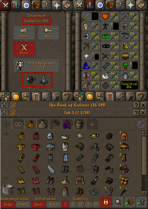 NEARLY MAXED SKILLER! LVL 19! ⭐10x99s⭐2x Pets⭐1500+ TTL⭐DONATOR⭐ | Sell ...
