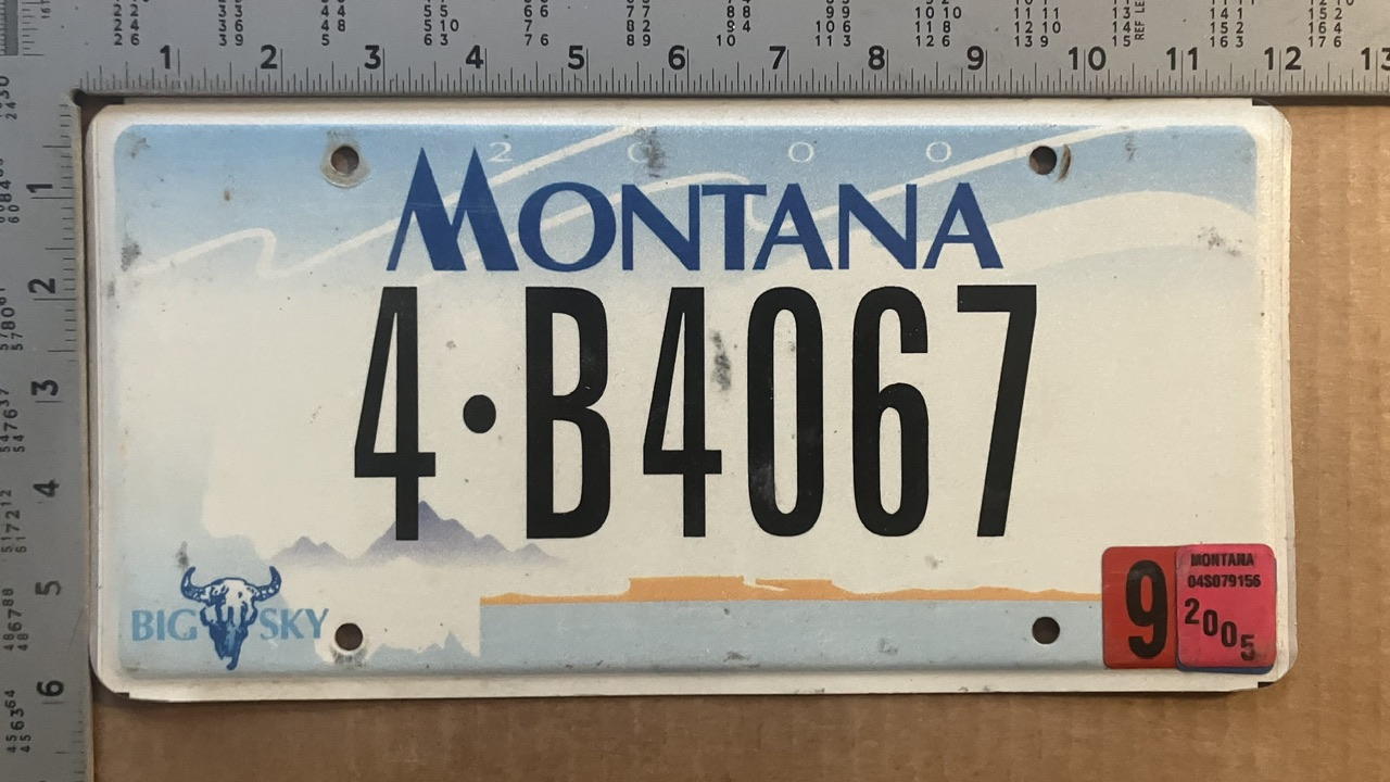 2005 Montana license plate 4-B4067 Missoula Ford Chevy Dodge 20850 | eBay