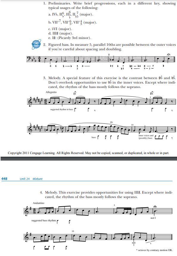 Harmony & Voice Leading Unit 24 Exercises Sheet Music for Organ (Solo ...
