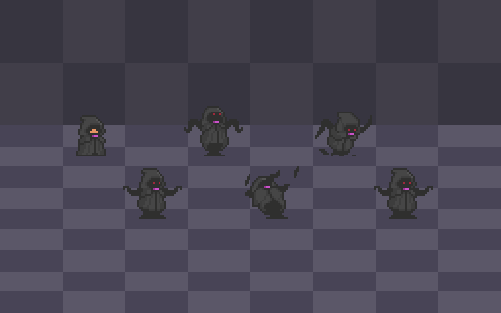 2D Pixel Art Shadow Host Cultist Sprites by Elthen's Pixel Art Shop