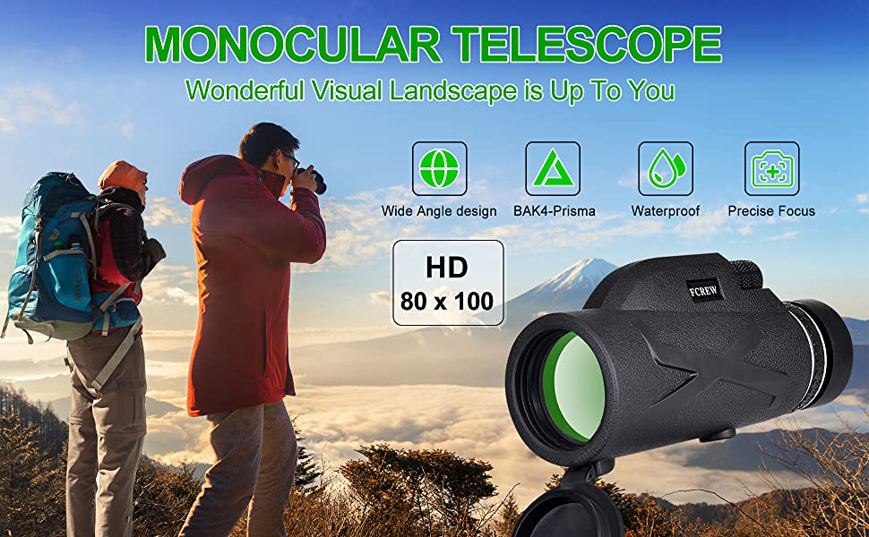 Monoclu Telescop profesional HD 80x100 Prisma BaK-4 Dual Focus cu ...