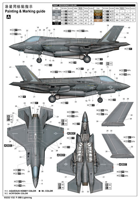1/32 - Lockheed-Martin F-35B Lightning II by Trumpeter - released - The ...